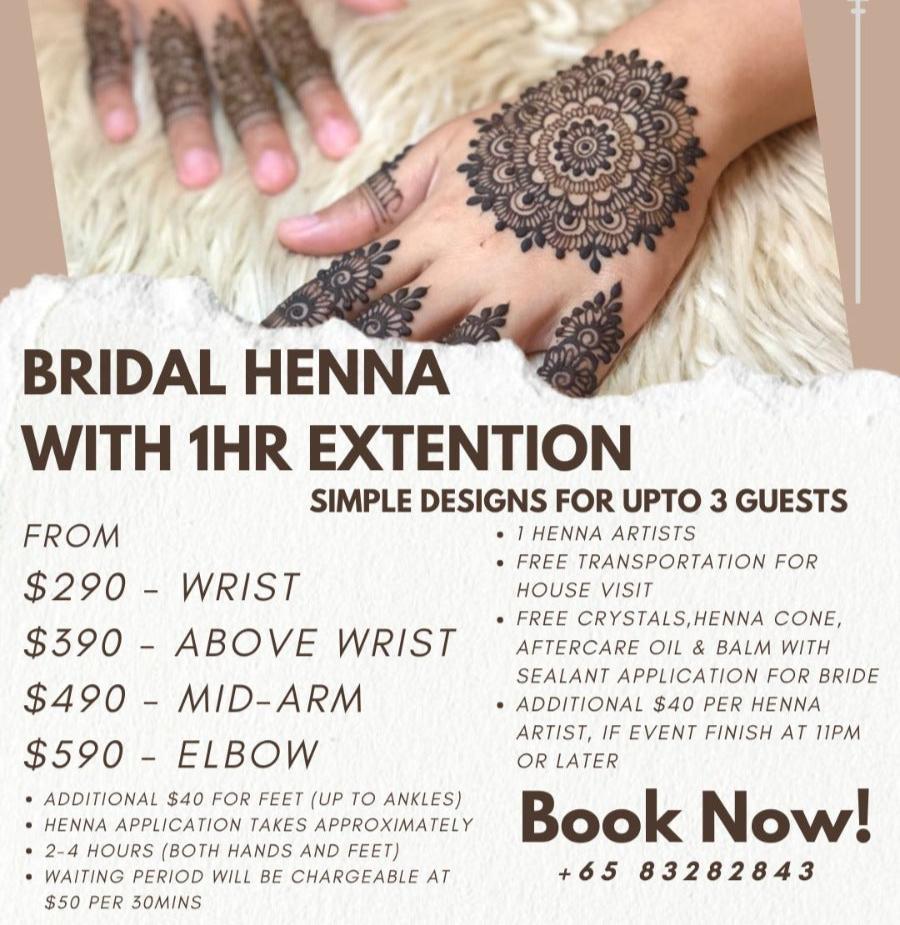BRIDAL + 1 hour HENNA PARTY – SyraSkins Pte. Ltd.