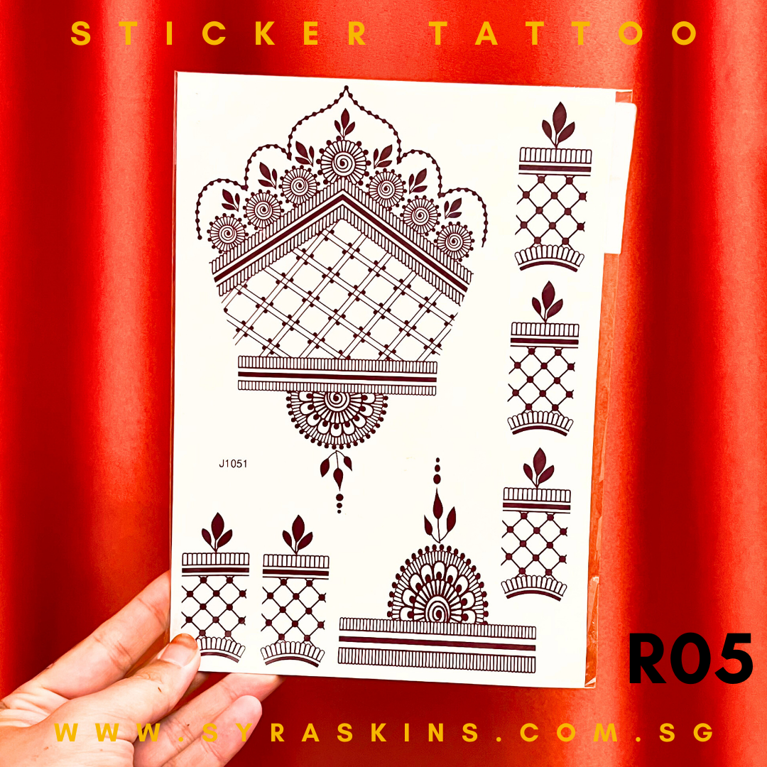 Red 05 Sticker Tattoo - Net Lace – SyraSkins Pte. Ltd.